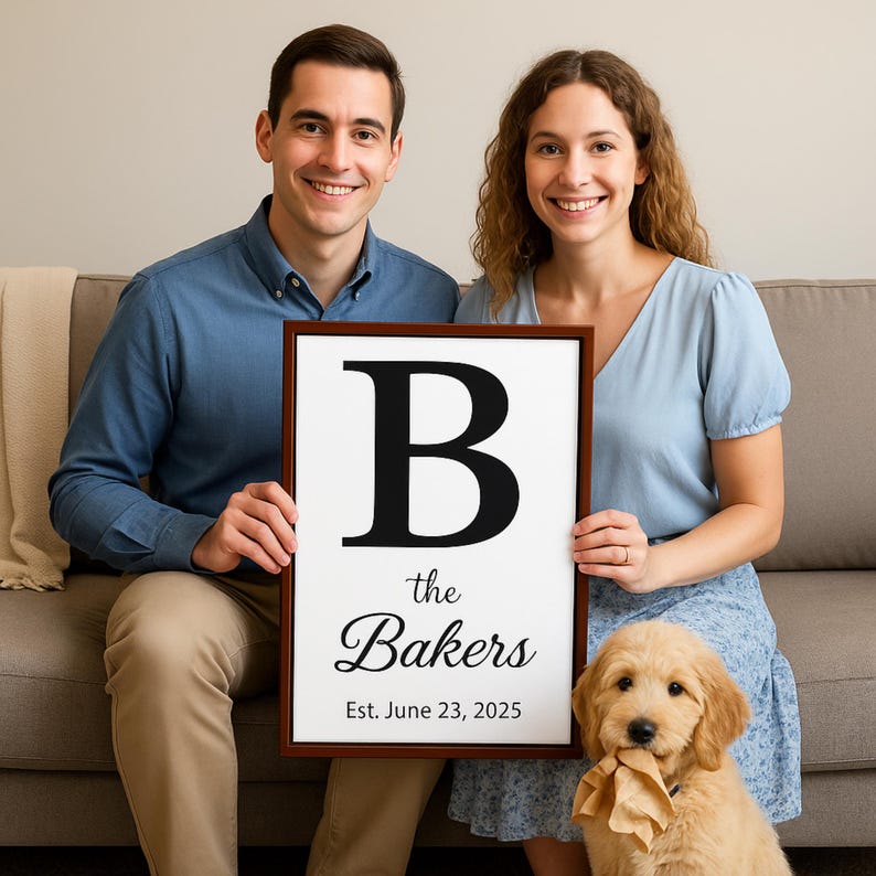 Personalized Family Name Sign, Established Date, Housewarming Wall ...