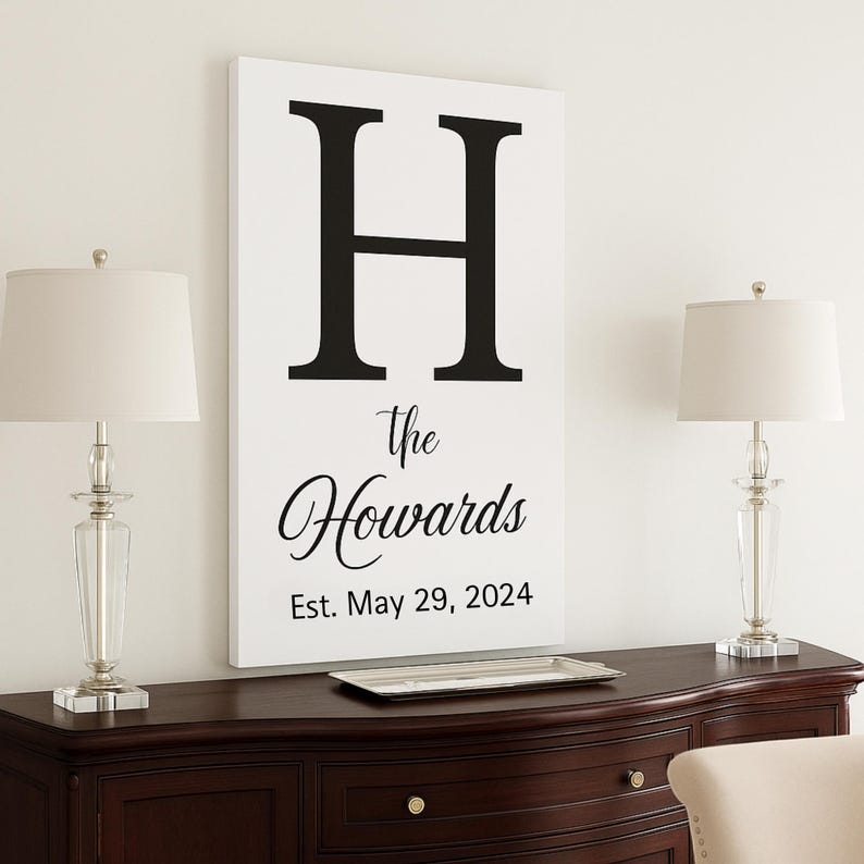 Personalized Family Name Sign, Established Date, Housewarming Wall ...