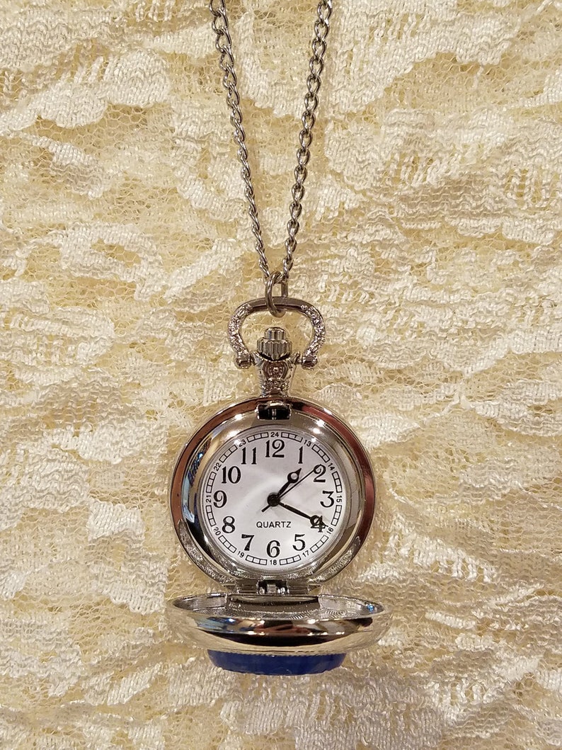 Ladies Gothic Skeleton Pocket Watch on Long Chain Silvertone - Etsy