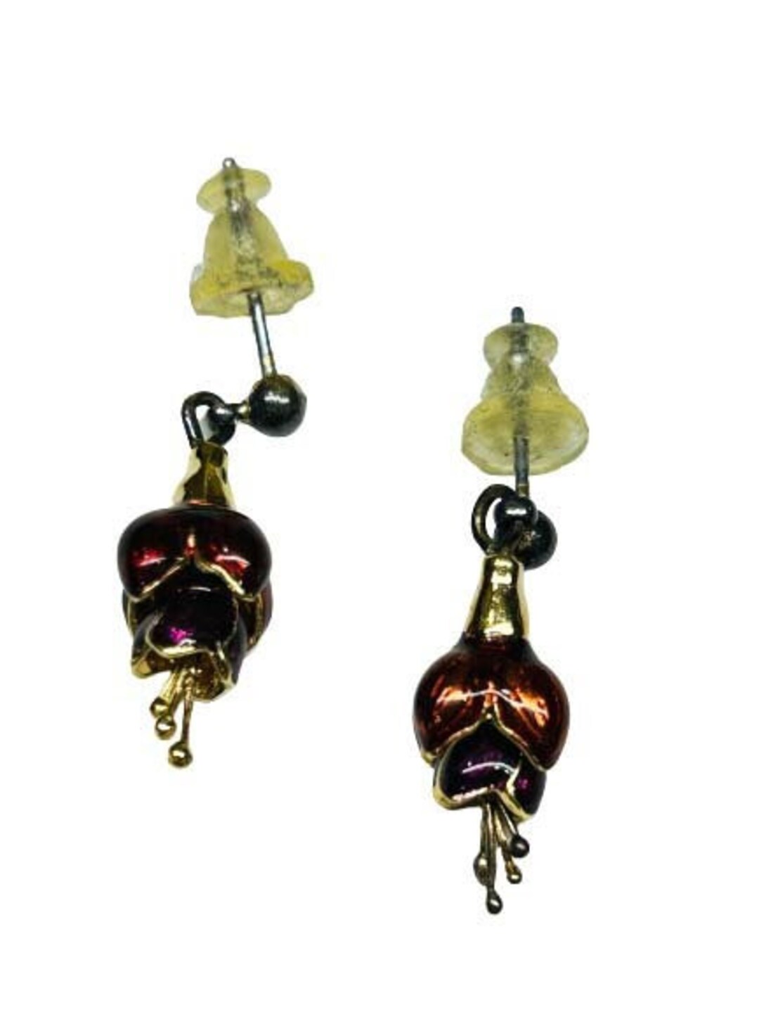 Beautiful Vintage Tiered Dark Red Fuchsia Post Earrings - Etsy
