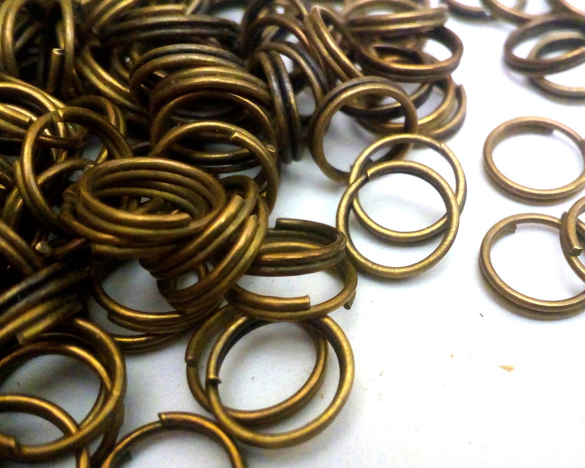 100 Pieces Bronze Split Rings O Ring Supplies Accessories Hardware ...