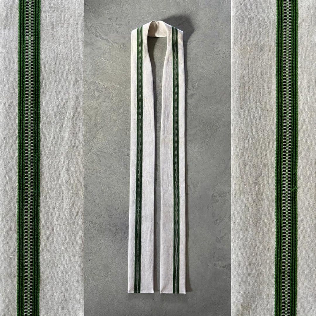 Modern Green and Flax Clergy Stole for Ordinary Time - G43 - Etsy