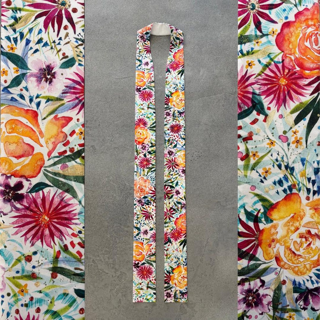 Modern White Floral Clergy Stole for Christmas, Easter, Festivals or ...