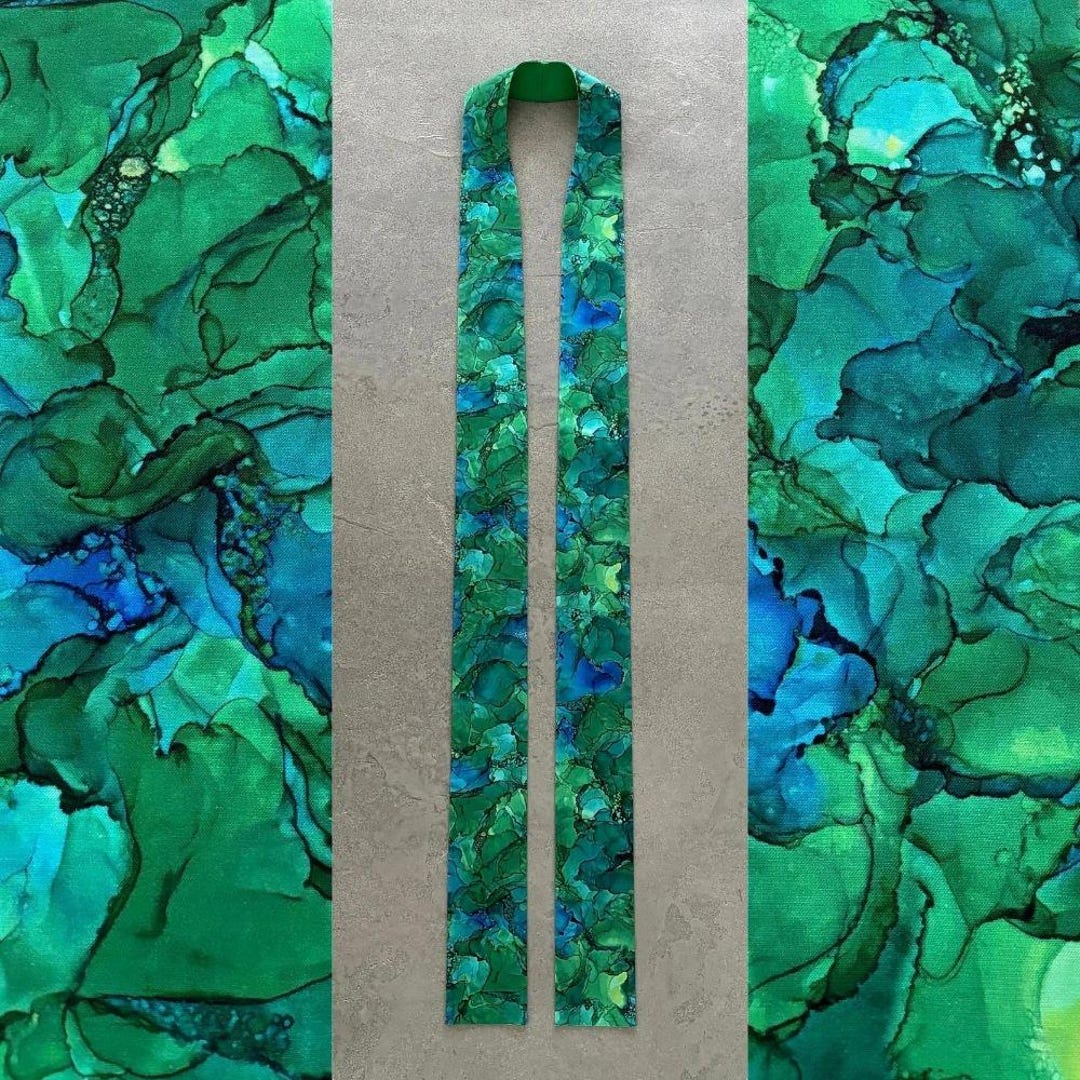Modern Green Clergy Stole for Ordinary Time - G21 - Etsy