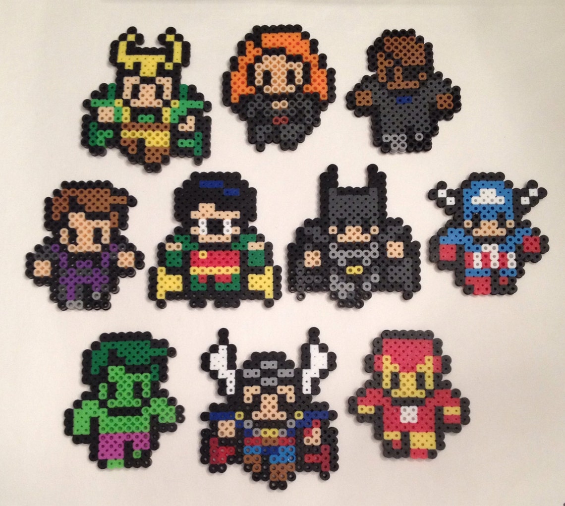 Superhero Perler Bead Character- Marvel and DC Comics - Etsy