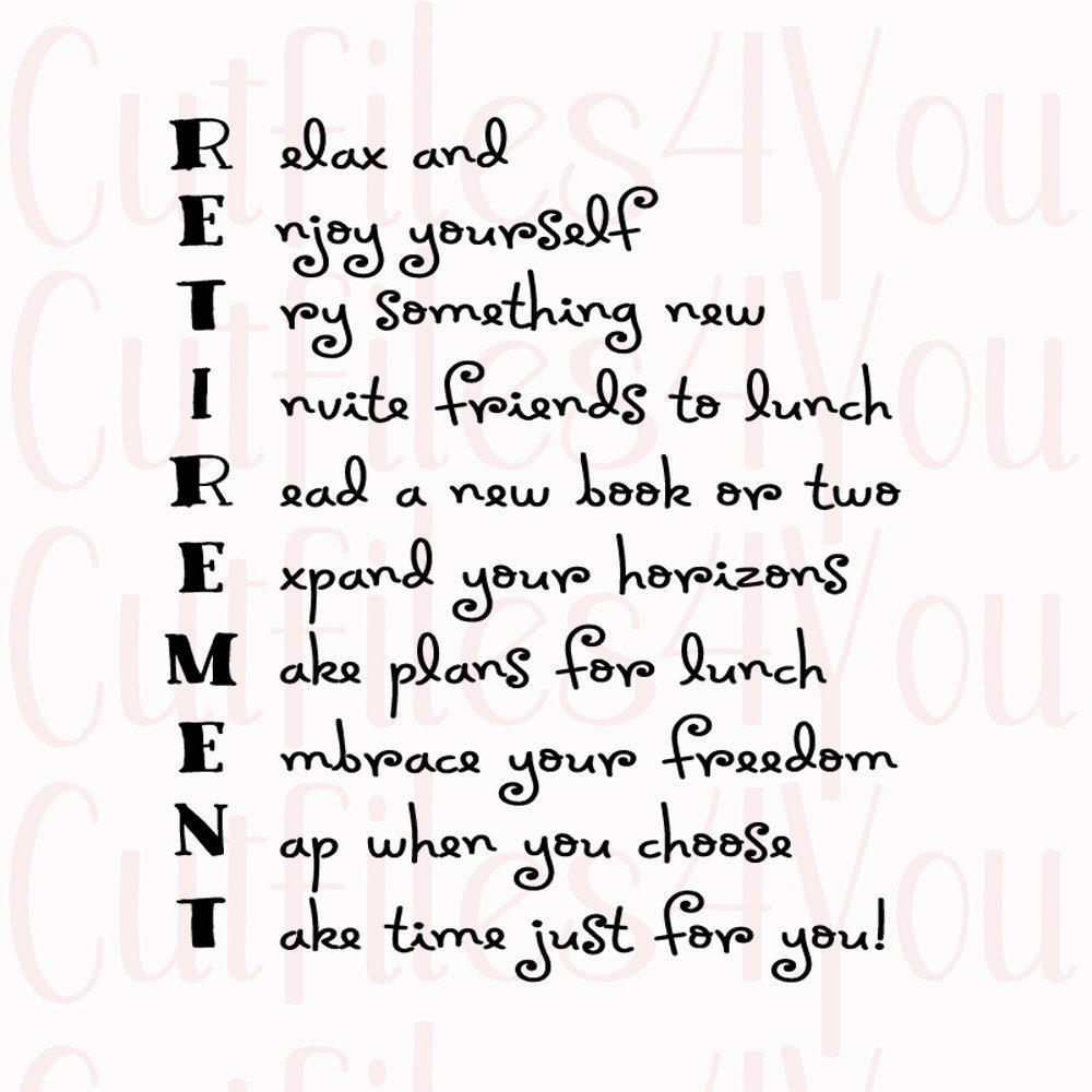 Retirement Acrostic Poem for retired SVG gift for coworker | Etsy