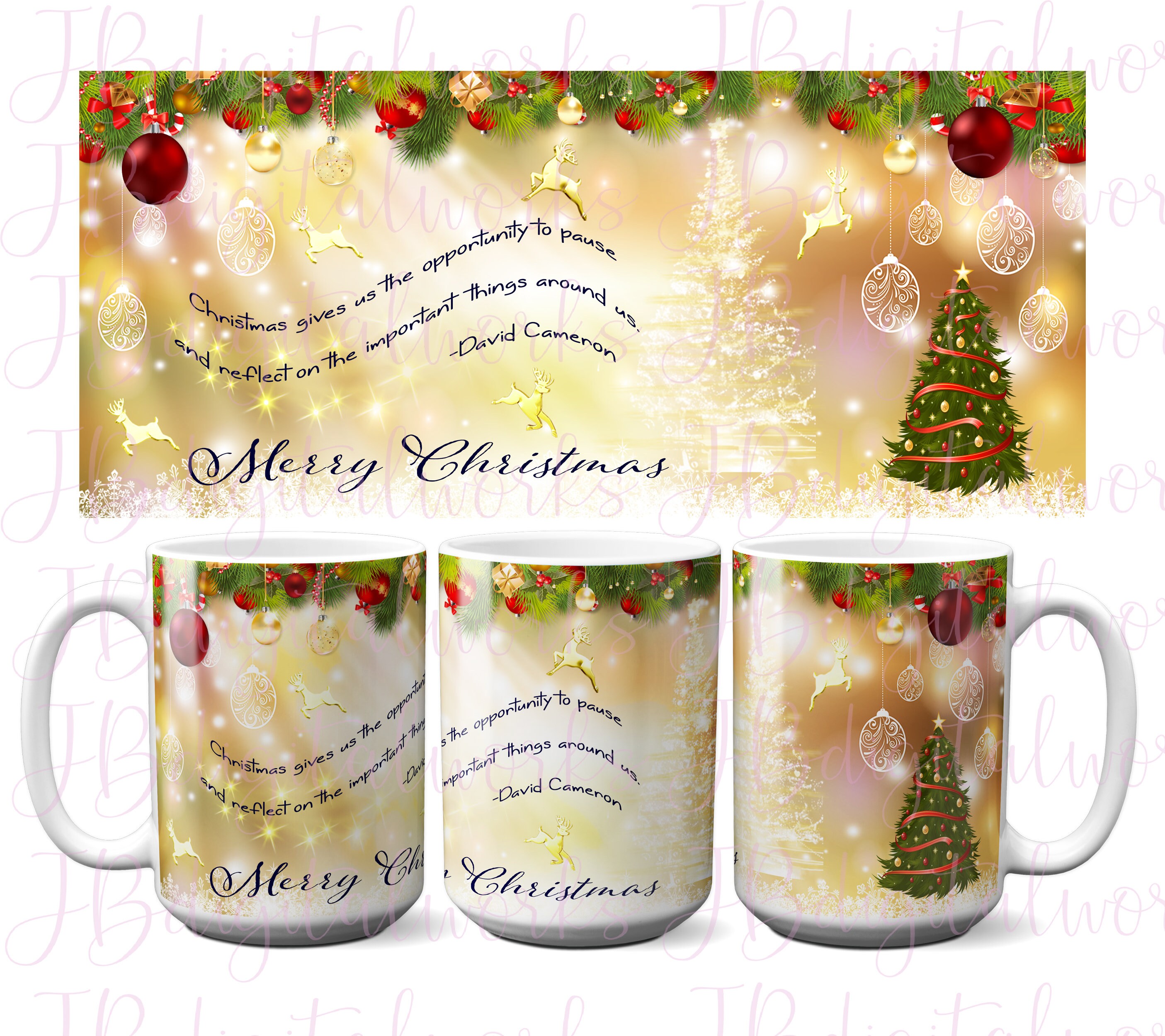 Christmas Mug Template, Ready to Print, Sublimation Png, Christmas ...