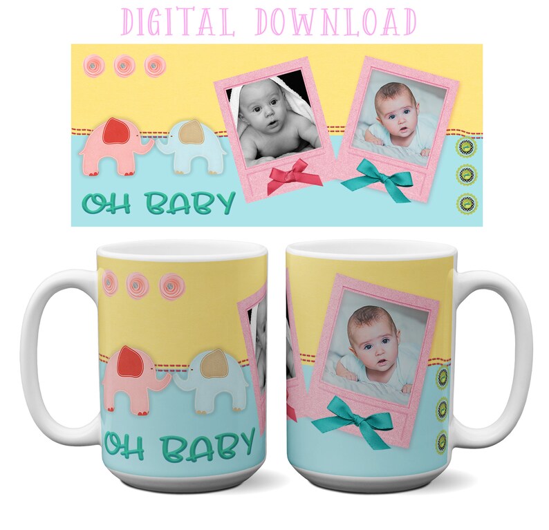 Mug Templates Pastel Baby Design New Baby Mug Sublimation | Etsy