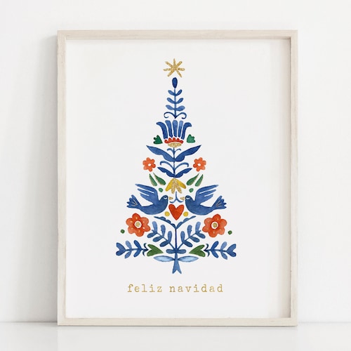 Feliz Navidad Printable. Merry Christmas spanish. Xmas - Etsy