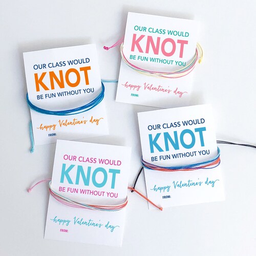 Bracelet Valentine TAGS Friendship Bracelet. Kids Valentines. - Etsy