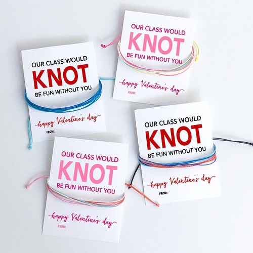 Bracelet Valentine TAGS Multi. Friendship Bracelet Classroom - Etsy