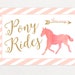 Pony Rides Sign. Horse Party Printables. Watercolor Horse Party. Coral ...