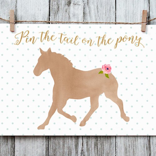 Pin the Tail on the Pony Printable Party Game Pin the Tail - Etsy