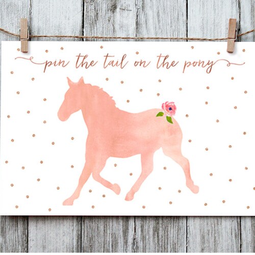 Pin the Tail on the Pony Horse Party Game Pink Pony Game - Etsy
