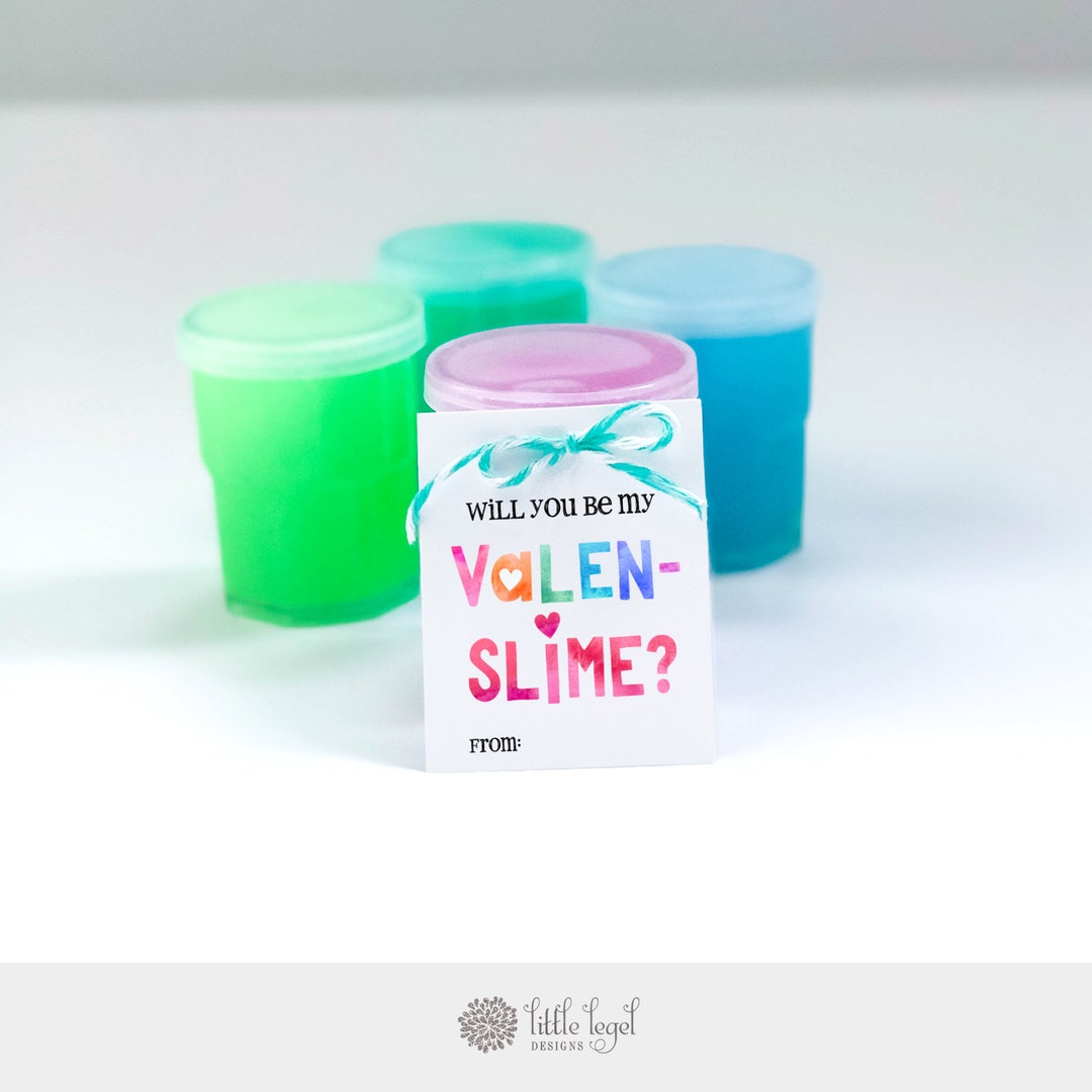 Slime Valentine TAGS- Classroom Valentines. Kid Valentines. Class ...
