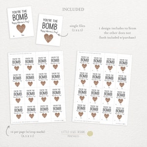 You're the Bomb Valentine Gift Tag Bath Bomb Valentine. Gold Glitter ...