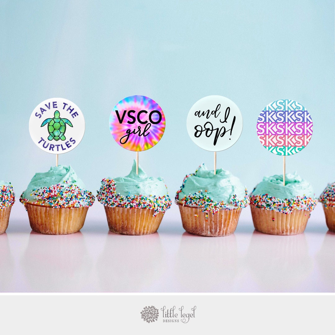 VSCO Party Cupcake Toppers. VSCO Girl Gift. Party Decorations. VSCO ...