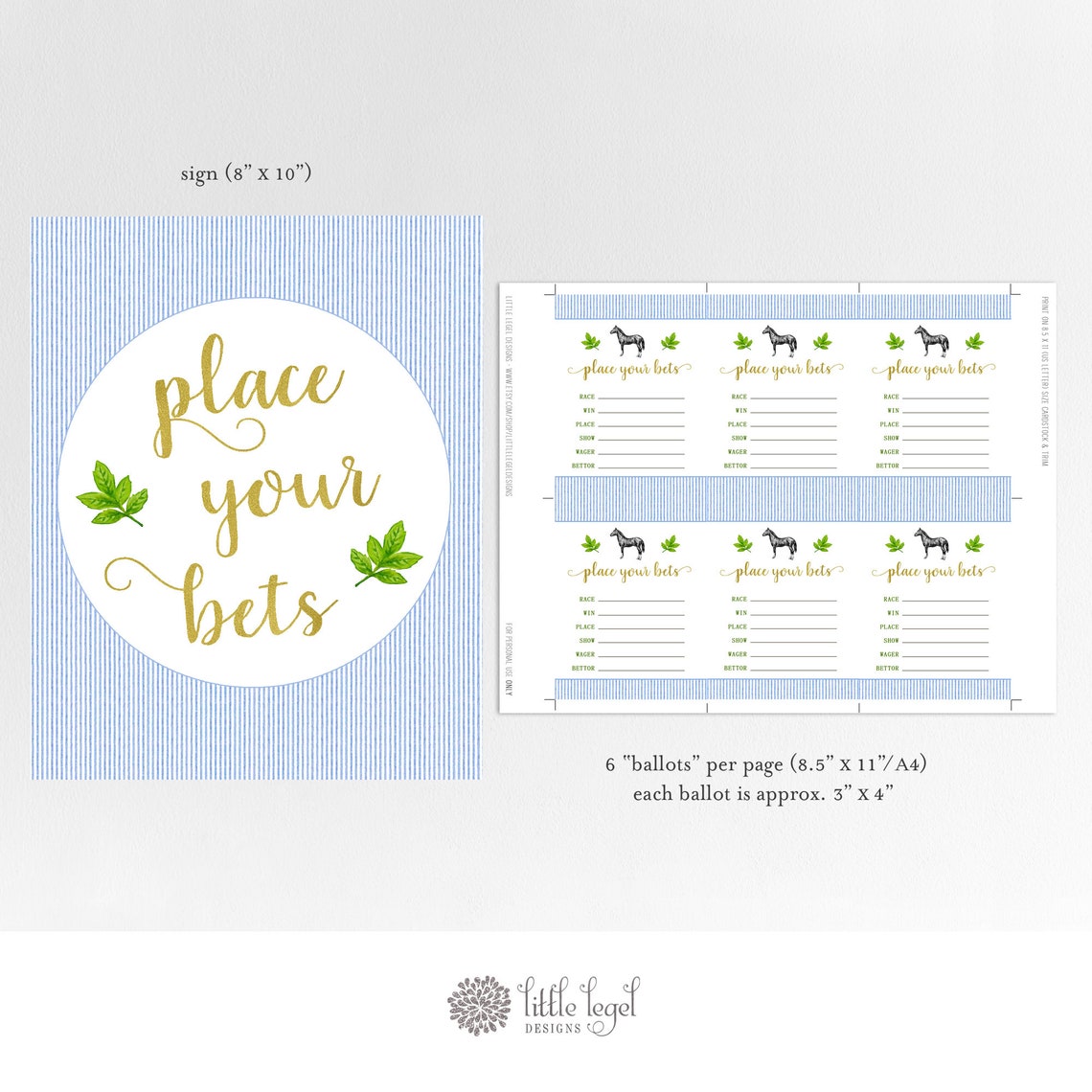 Kentucky Derby Place Your Bets Sign Betting Slips. Win - Etsy