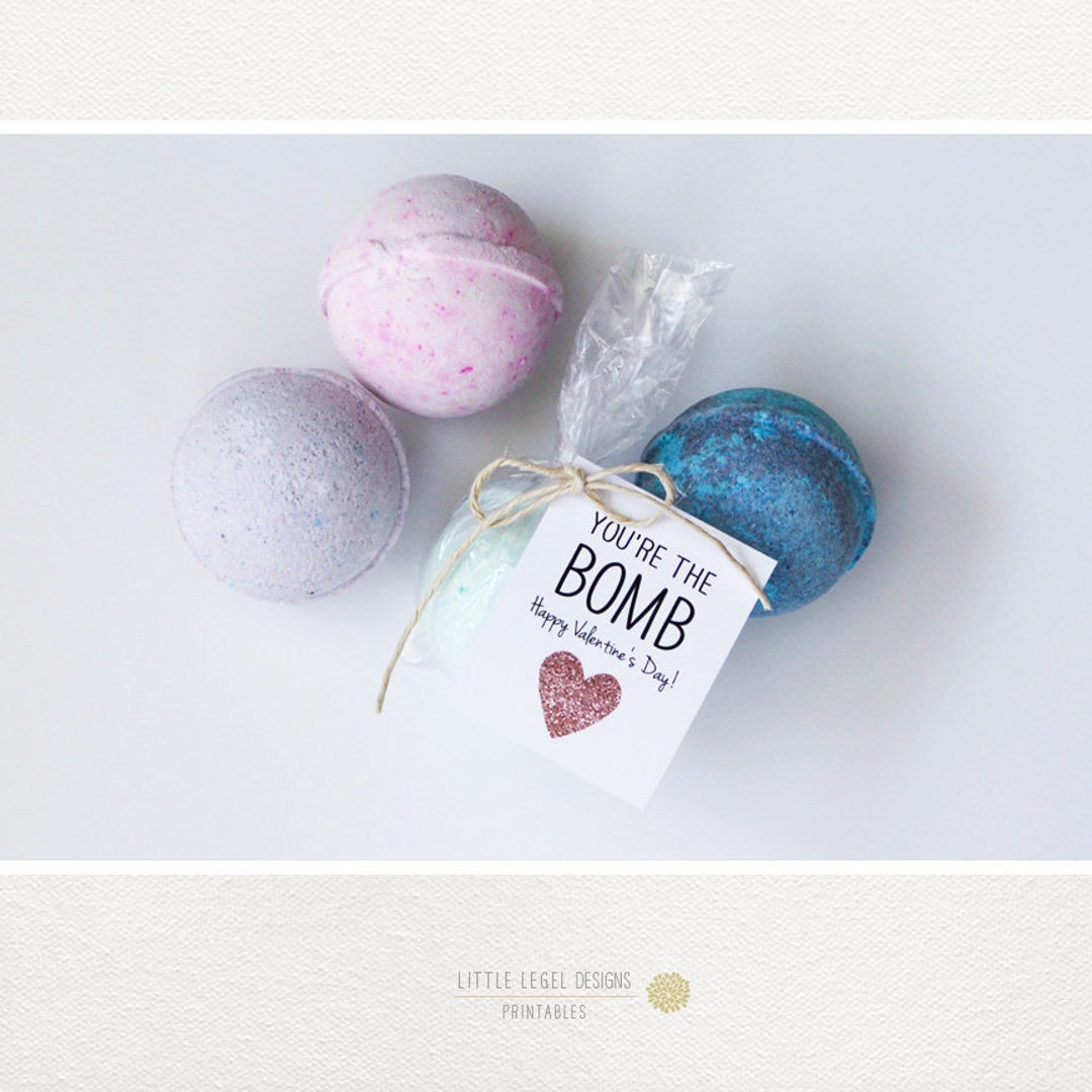 You're the Bomb Valentine Gift Tag Bath Bomb Valentine. Gold Glitter ...