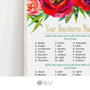 Kentucky Derby Party Sign. Create Your Racehorse Name Generator Sign ...