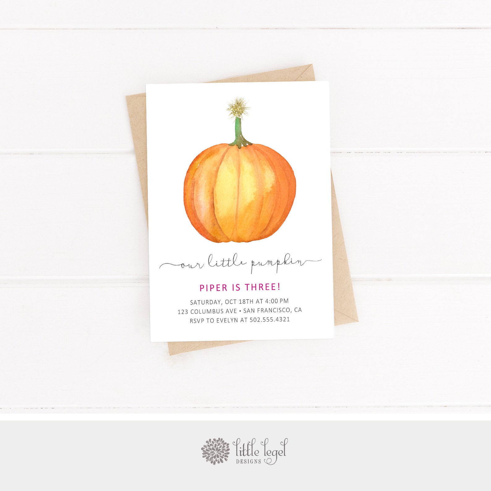 Girl Fall Birthday Invitation. Fall Birthday Invite. | Etsy