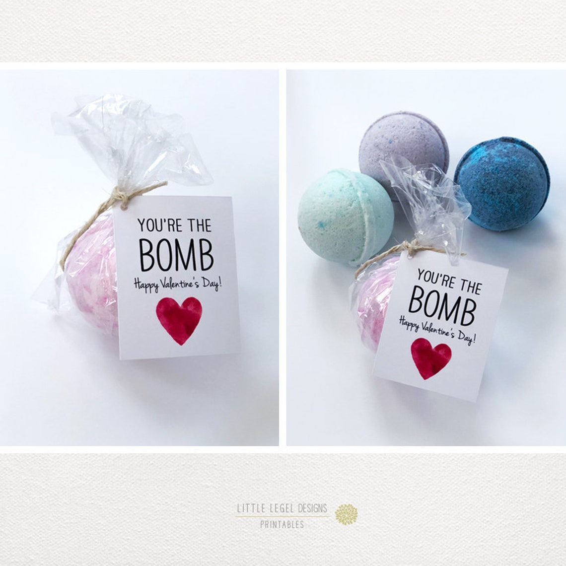 Valentine Gift Tag Valentine's Printables Bath Bomb - Etsy