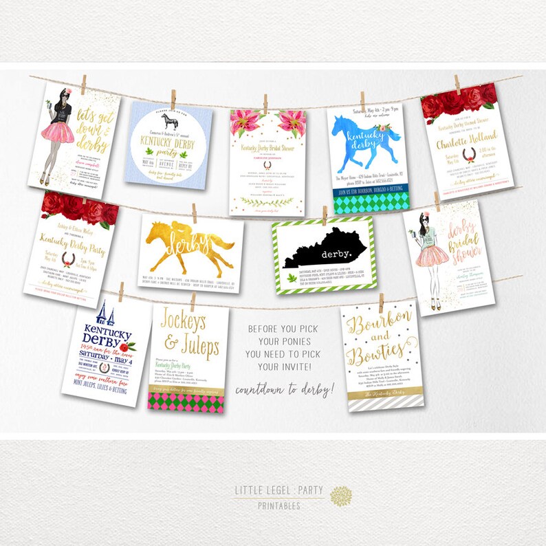 Preakness Birthday Invitation. Horse Theme Party Invite. Adult - Etsy