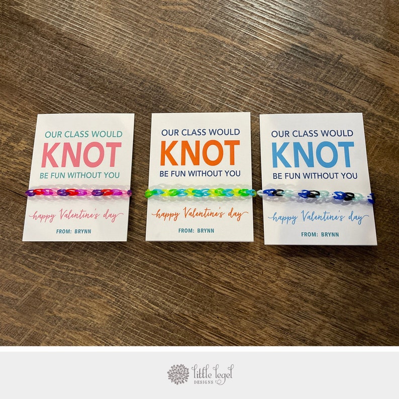 Bracelet Valentine TAGS Multi. Friendship Bracelet Classroom - Etsy