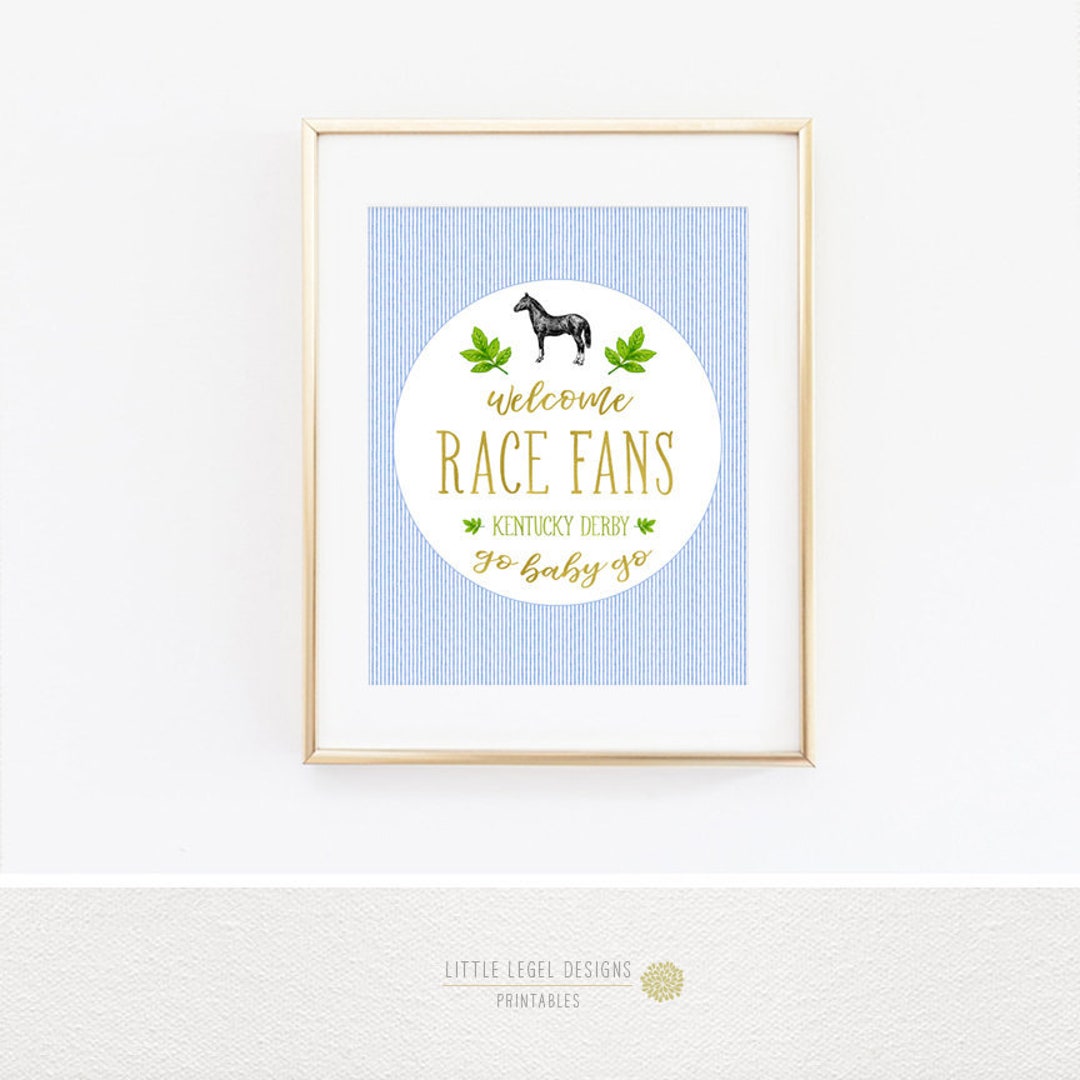 Welcome Race Fans. Derby Seersucker Sign. 16 X 20 & 8 X 10. Kentucky ...
