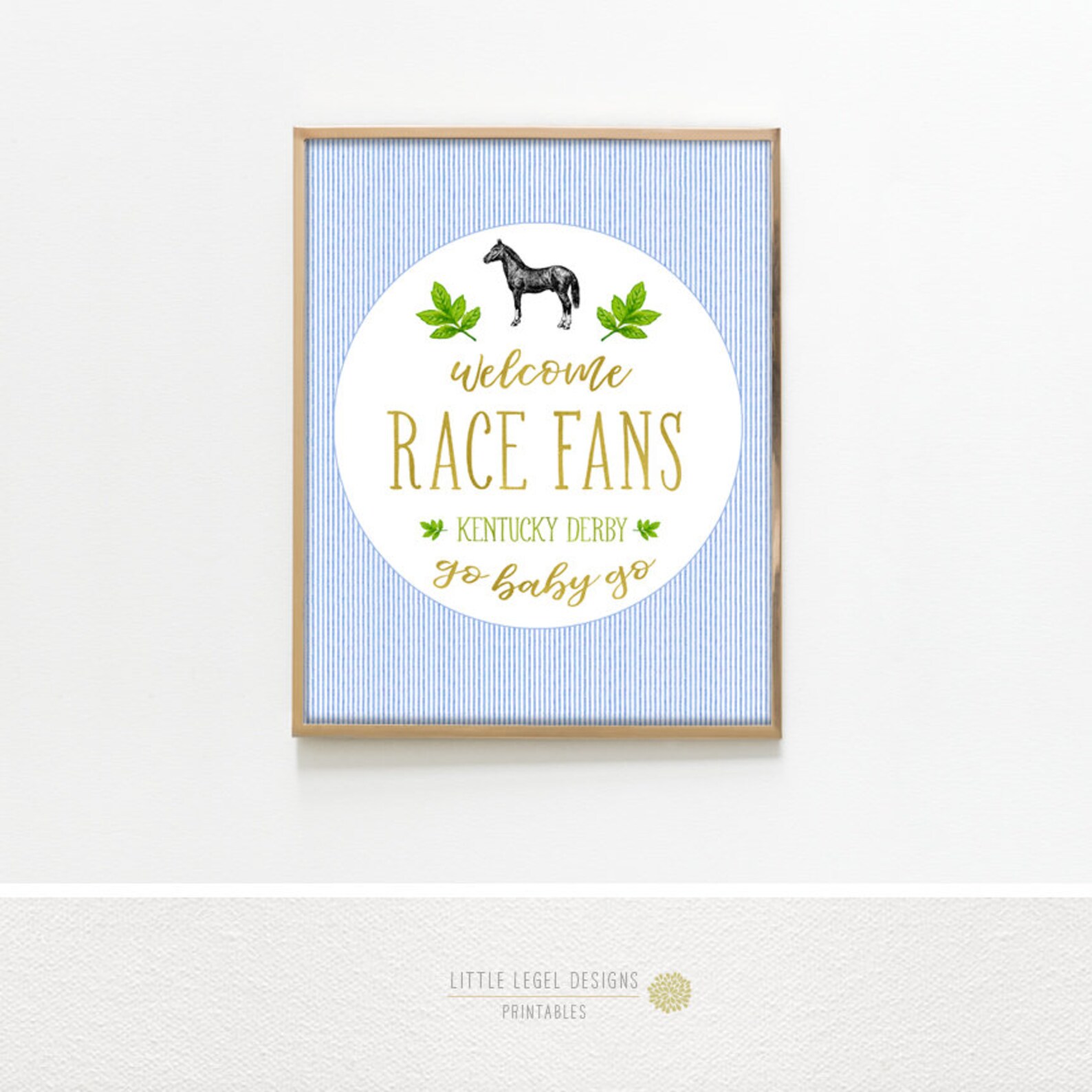 Welcome Race Fans. Derby Seersucker Sign. 16 X 20 & 8 X 10. | Etsy