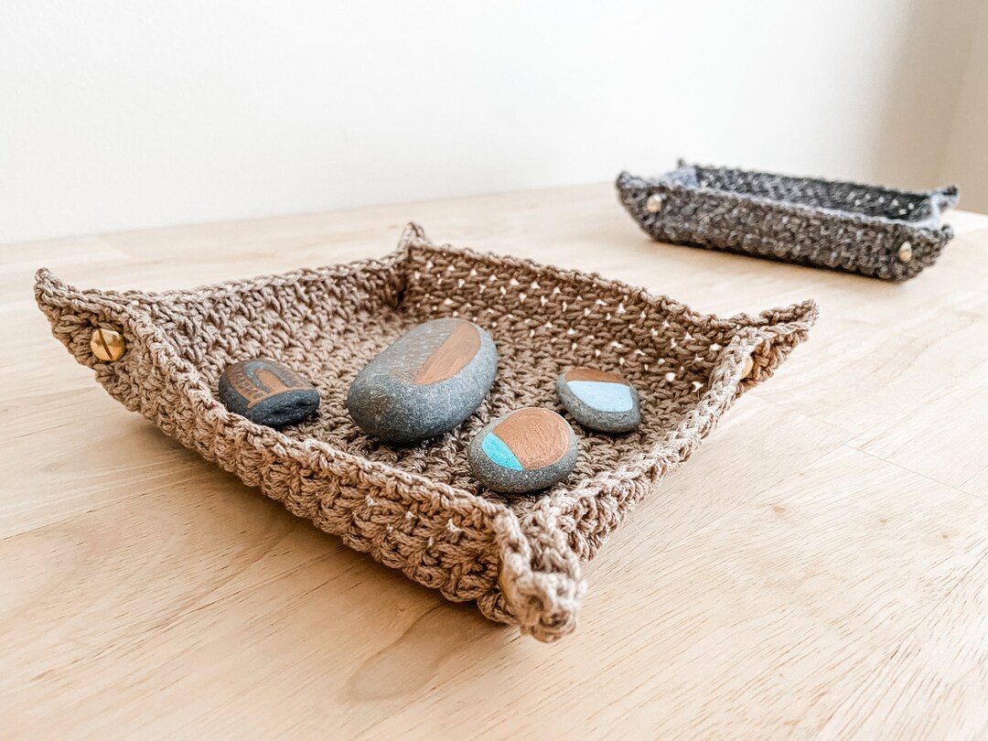 Catch All Basket Crochet Pattern Small Valet Tray Crochet Pattern for ...