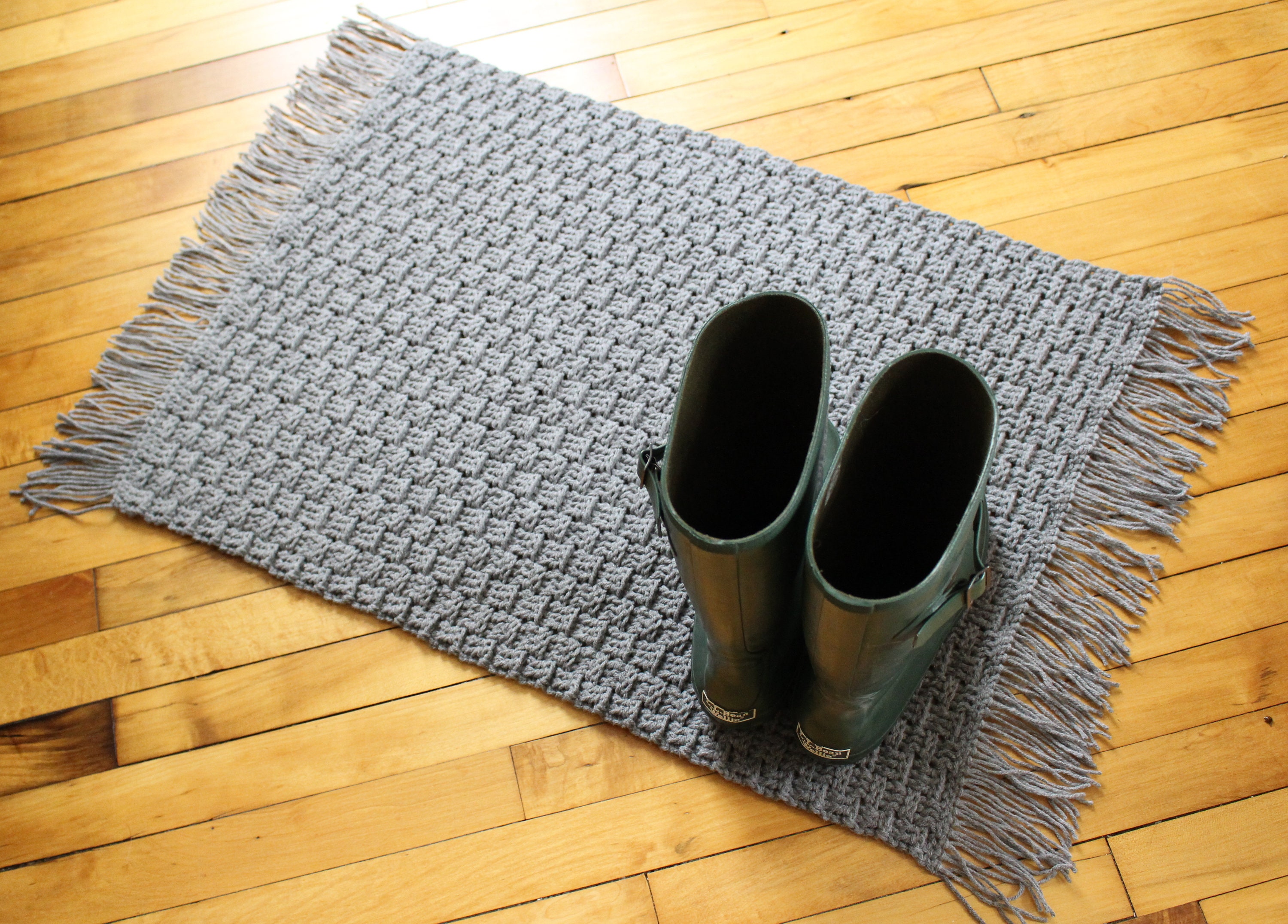 Easy Crochet Area Rug Pattern Textured Crochet Floor Mat - Etsy UK