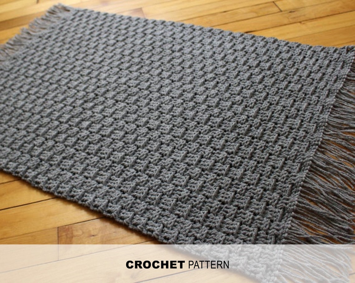 Easy Crochet Area Rug Pattern Textured Crochet Floor Mat - Etsy UK