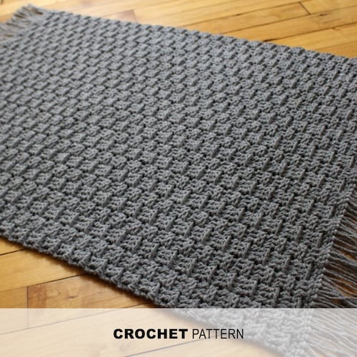 Easy Crochet Area Rug Pattern Textured Crochet Floor Mat - Etsy