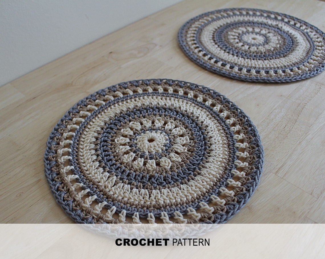 Easy Crochet Table Mat Pattern Mandala Style Crochet Doily | Etsy