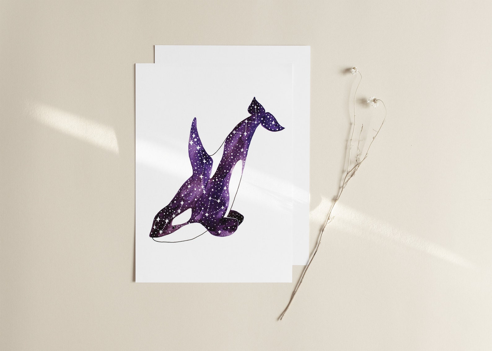 Orca Watercolor Galaxy Killerwhale Whale - Etsy