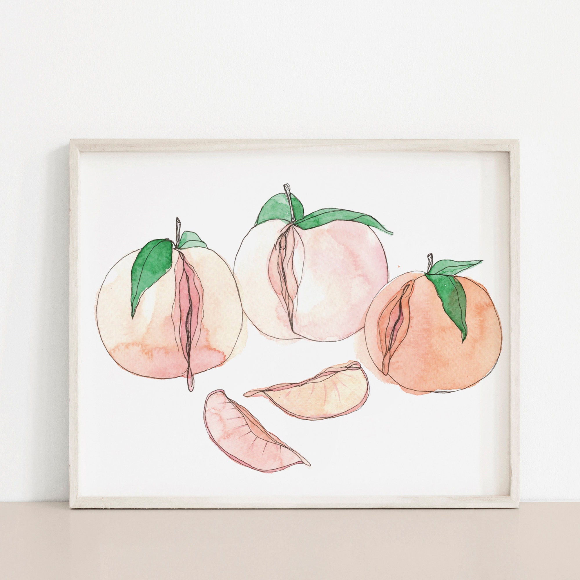 Juicy Peaches Art Print | Etsy Canada