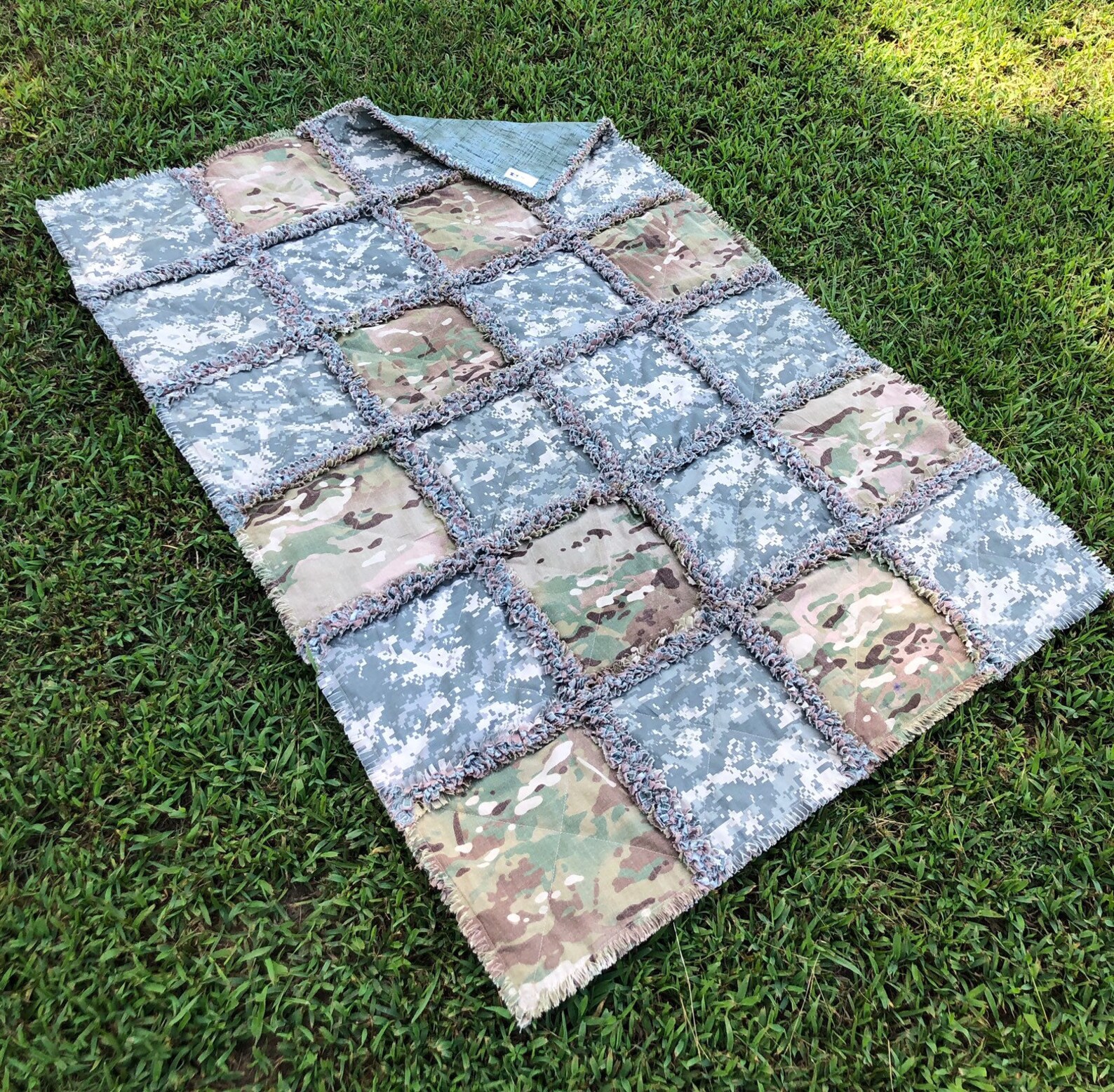 Repurposed Military Uniform Rag Lap Quilt Army Rag Lap Quilt - Etsy