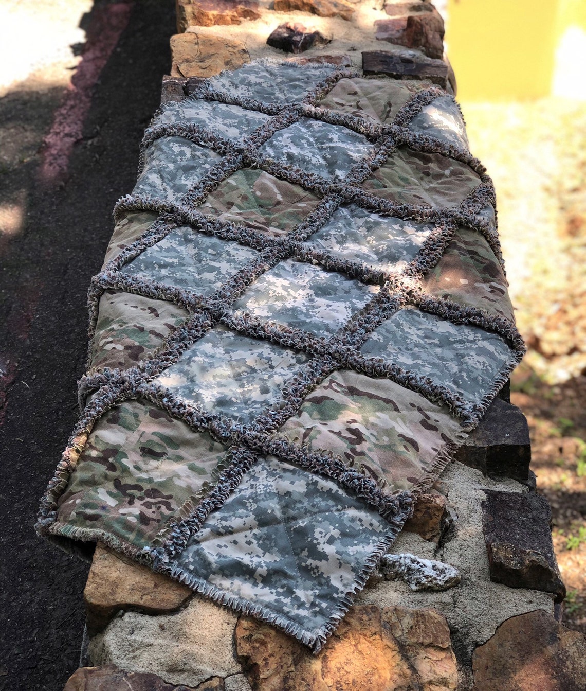 Repurposed Military Uniform Rag Lap Quilt Army Rag Lap Quilt - Etsy