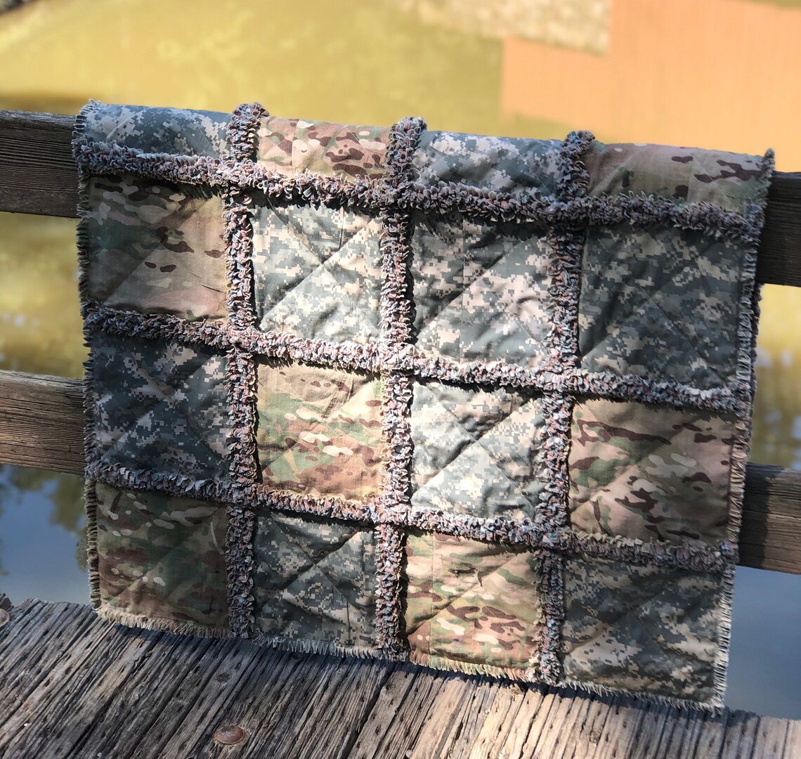 Repurposed Military Uniform Rag Lap Quilt Army Rag Lap Quilt - Etsy