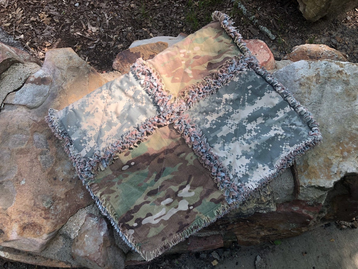 Repurposed Military Uniform Rag Lap Quilt Army Rag Lap Quilt - Etsy