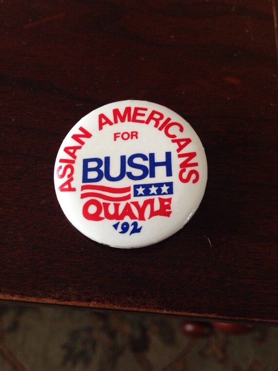 Bush/Quayle 88 campaign button, Election pinback pin,… - Gem