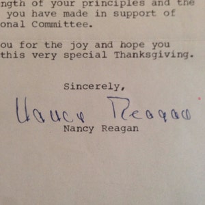 First Lady Nancy Reagan Signed Letter - Etsy