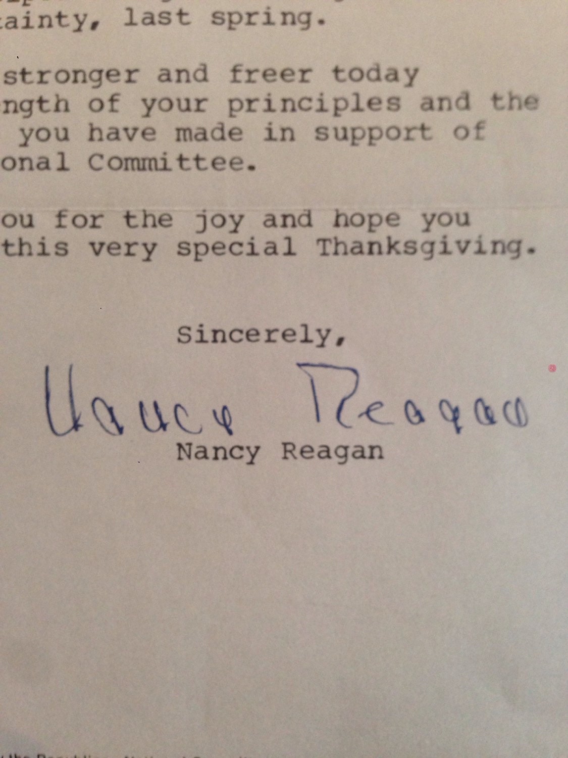 First Lady Nancy Reagan Signed Letter - Etsy