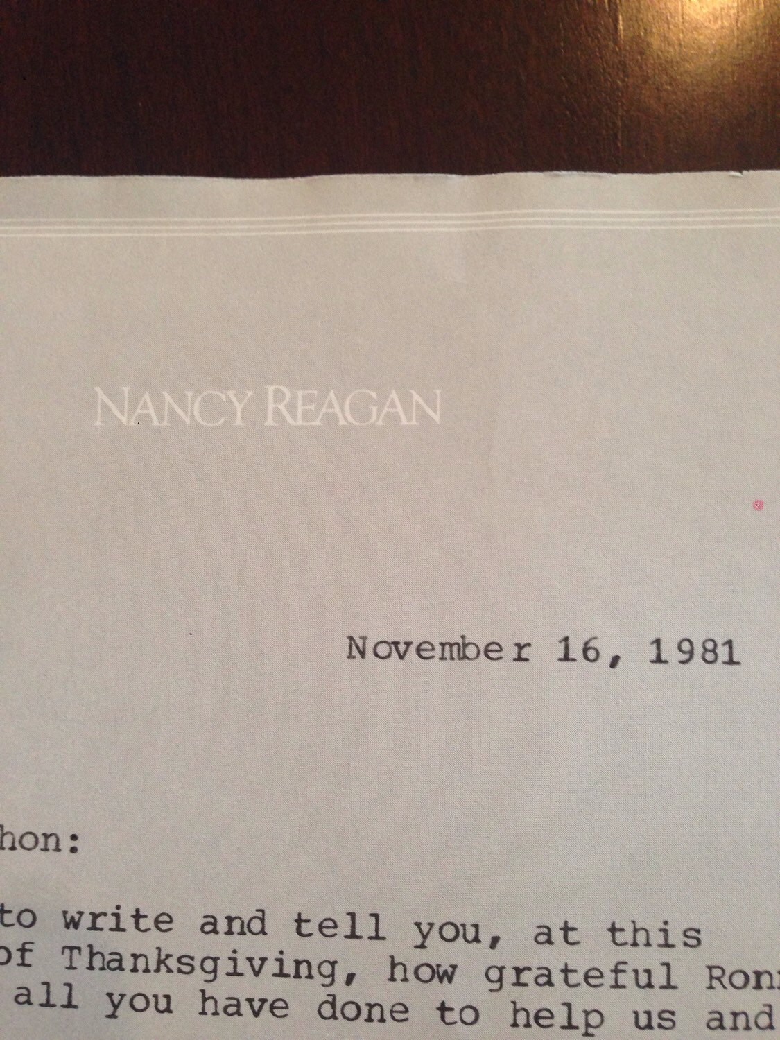 First Lady Nancy Reagan Signed Letter - Etsy