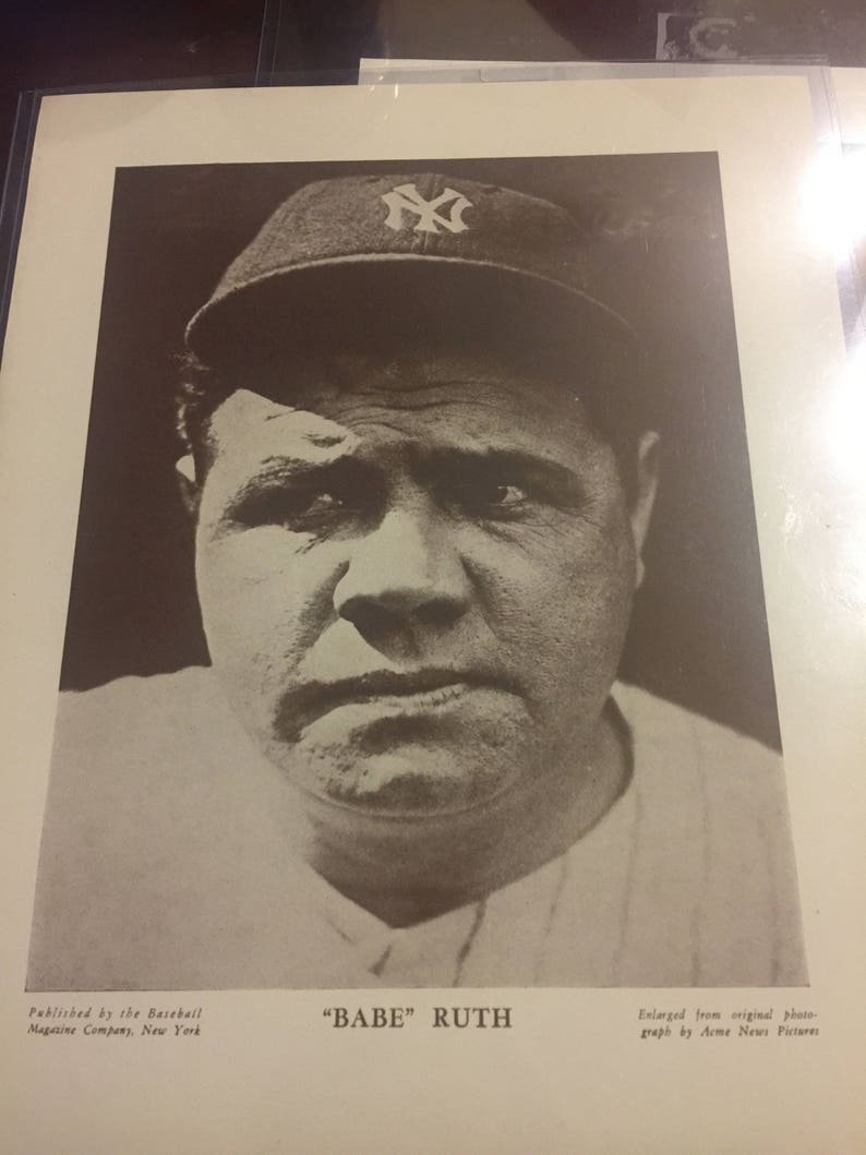 1926 Baseball Magazine Premium Babe Ruth - Etsy