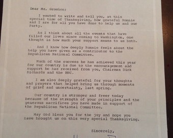 First Lady Nancy Reagan Signed Letter - Etsy