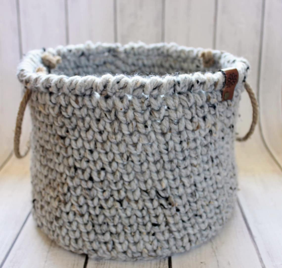 Large Farmhouse Basket Rustic Basket With Handles Home Décor Basket ...