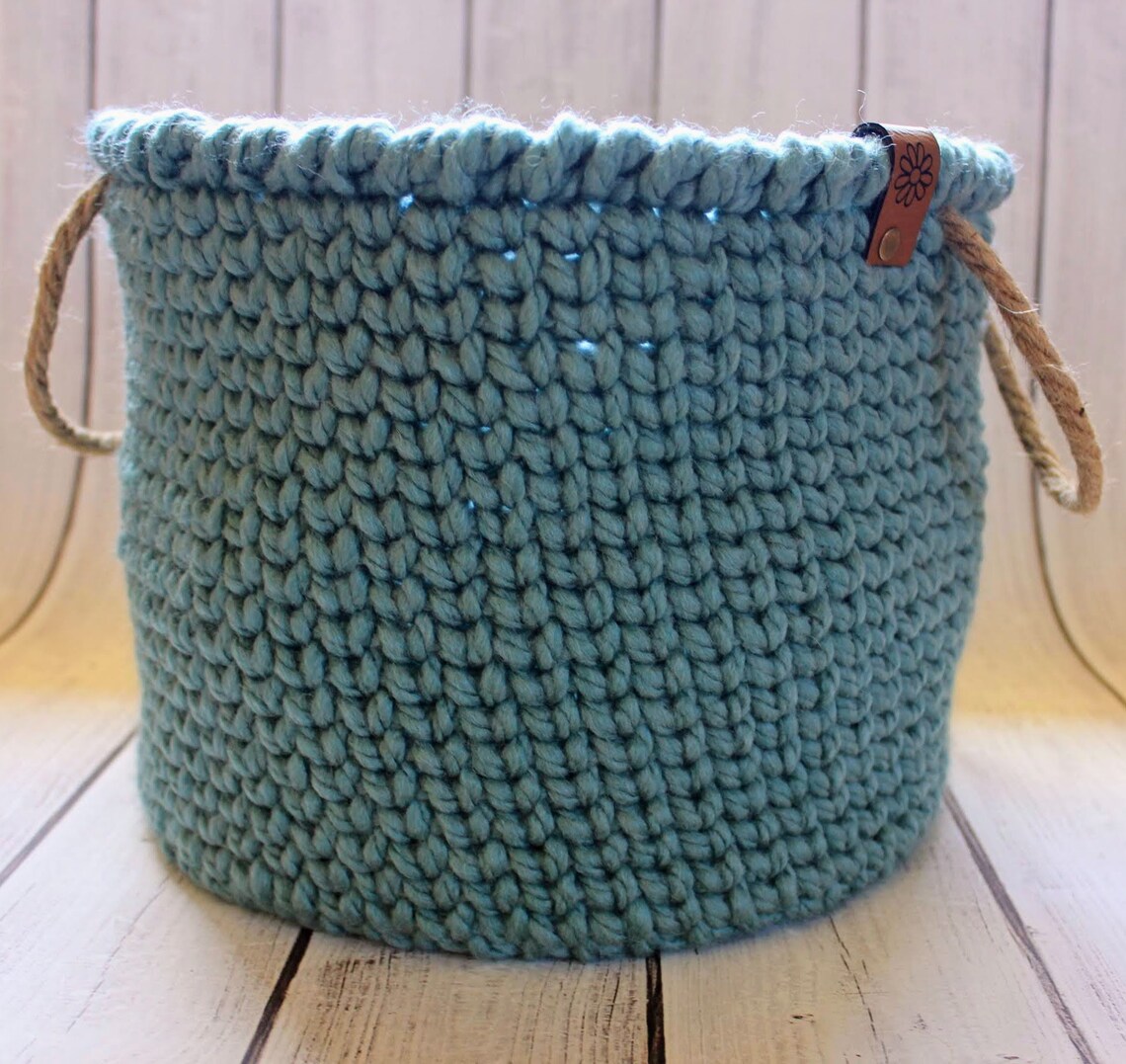 Large Farmhouse Basket Rustic Basket With Handles Home Décor Basket ...