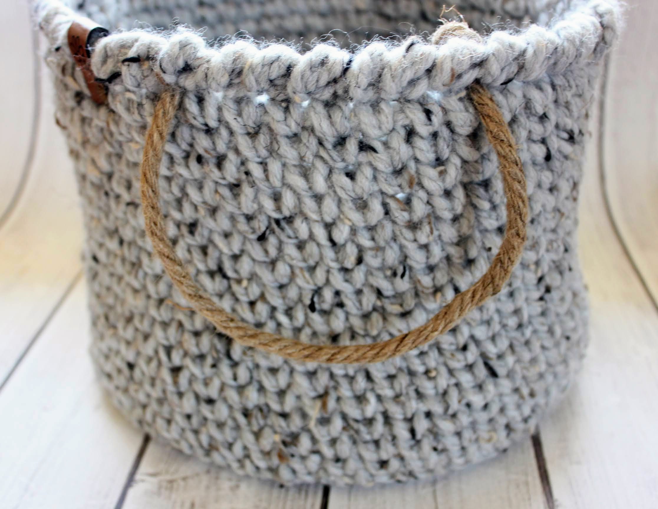 Large Farmhouse Basket Rustic Basket With Handles Home Décor Basket ...